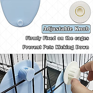 kathson Food and Water Bowl Cage Feeder for Rabbits Dish Feeder Removable Hanging Spill Proof Anti Bite for Rabbit, Guinea Pig, Chinchilla, Hamster, Ferret (Blue)