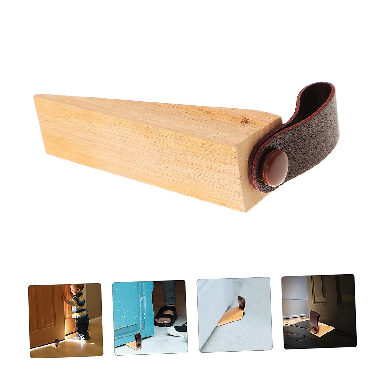 2pcs Protective Door Stop Wood Door Wedge Home Tools Door Stopper Home Door Wedge Wooden Door Blocker Solid Wood Door Stopper Creative Door Stopper Household Supplies