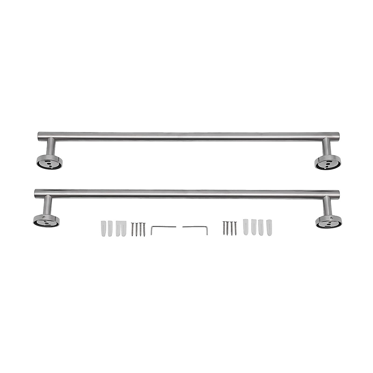 Bath Towel Bar, 24 Inch 304 Stainless Steel Thicken Towel Rack for Bathroom, 2PCS Towel Holder Brushed Finished Wall Mount Bath Towel Rack for Bathroom Towel Holder