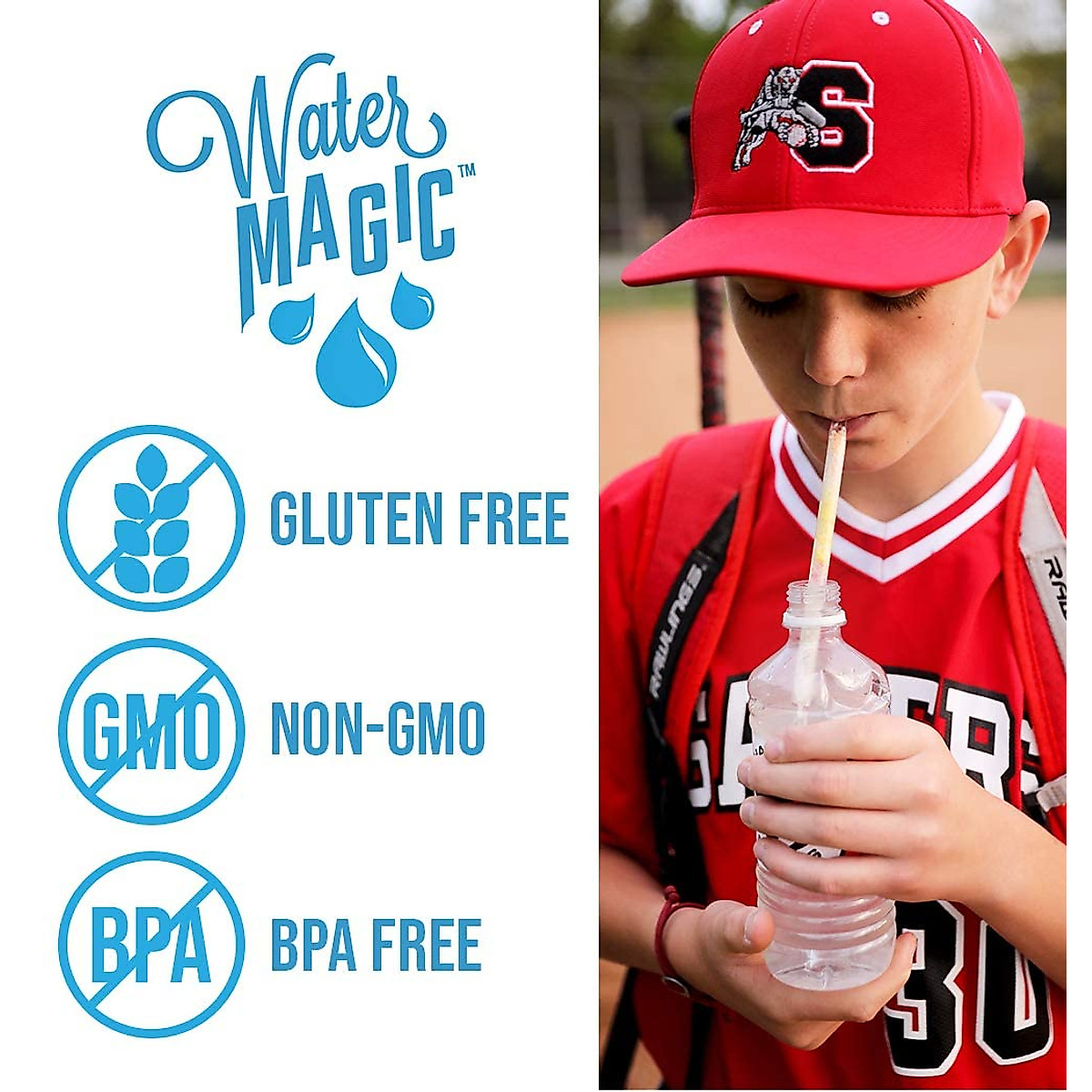 Water Magic Immune Defense Water Flavoring Straws - 1 Box of 7 Mega Orange Flavored Water Straws