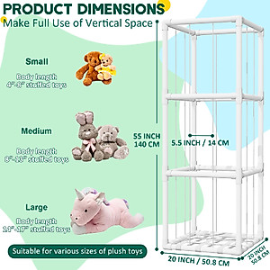 FENYUAN Stuffed Animal Storage Zoo Extra Large Stuffed Animal Holder Space Save Vertical Plushies Organizer Stuffed Animals Zoo Storage Cage Ideas with Elastic Band for Nursery Play Room Bedroom