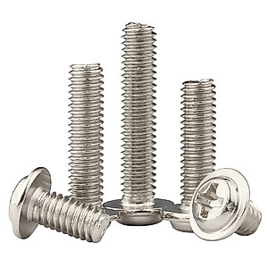 Metric M4 Knobs Screws for Chinese Konbs Pulls Handles, Washer Head Bolts Phillips Drive PWM Machine Screws for Metric M4 Holes Cabinet Door Knob Pull Handle (M4 x 35mm, 50 Pcs)