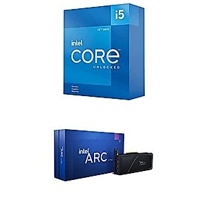 Intel Core i5-12600KF Desktop Processor 10 (6P+4E) Cores up to 4.9 GHz Unlocked LGA1700 600 Series Chipset 125W and Intel Arc A750 Limited Edition 8GB PCI Express 4.0 Graphics Card