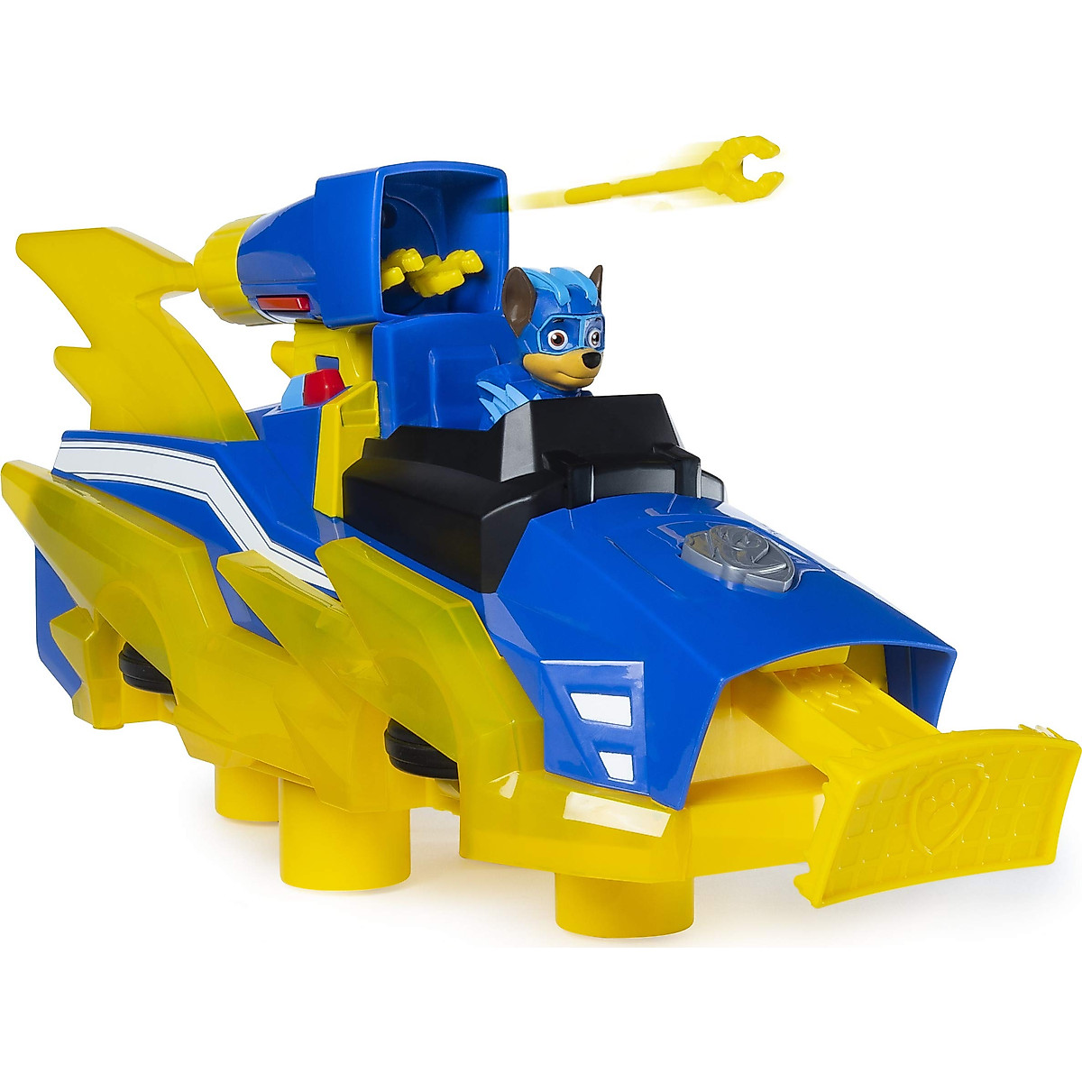 Paw Patrol, Mighty Pups Charged Up Chase Transforming Deluxe Vehicle Preschool Toy with Lights and Sounds