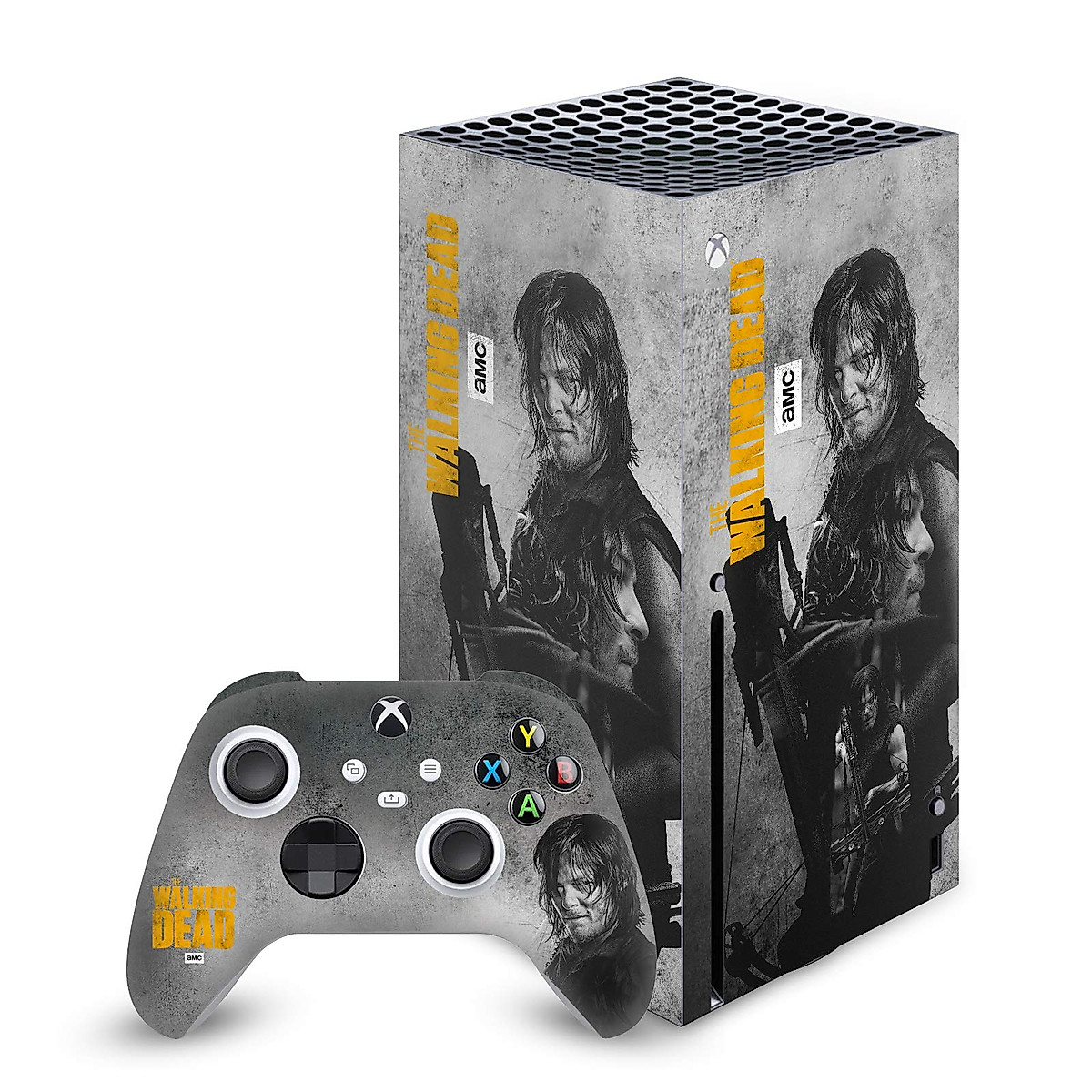 Head Case Designs Officially Licensed AMC The Walking Dead Daryl Double Exposure Daryl Dixon Graphics Vinyl Sticker Gaming Skin Decal Cover Compatible With Xbox Series X Console and Controller Bundle