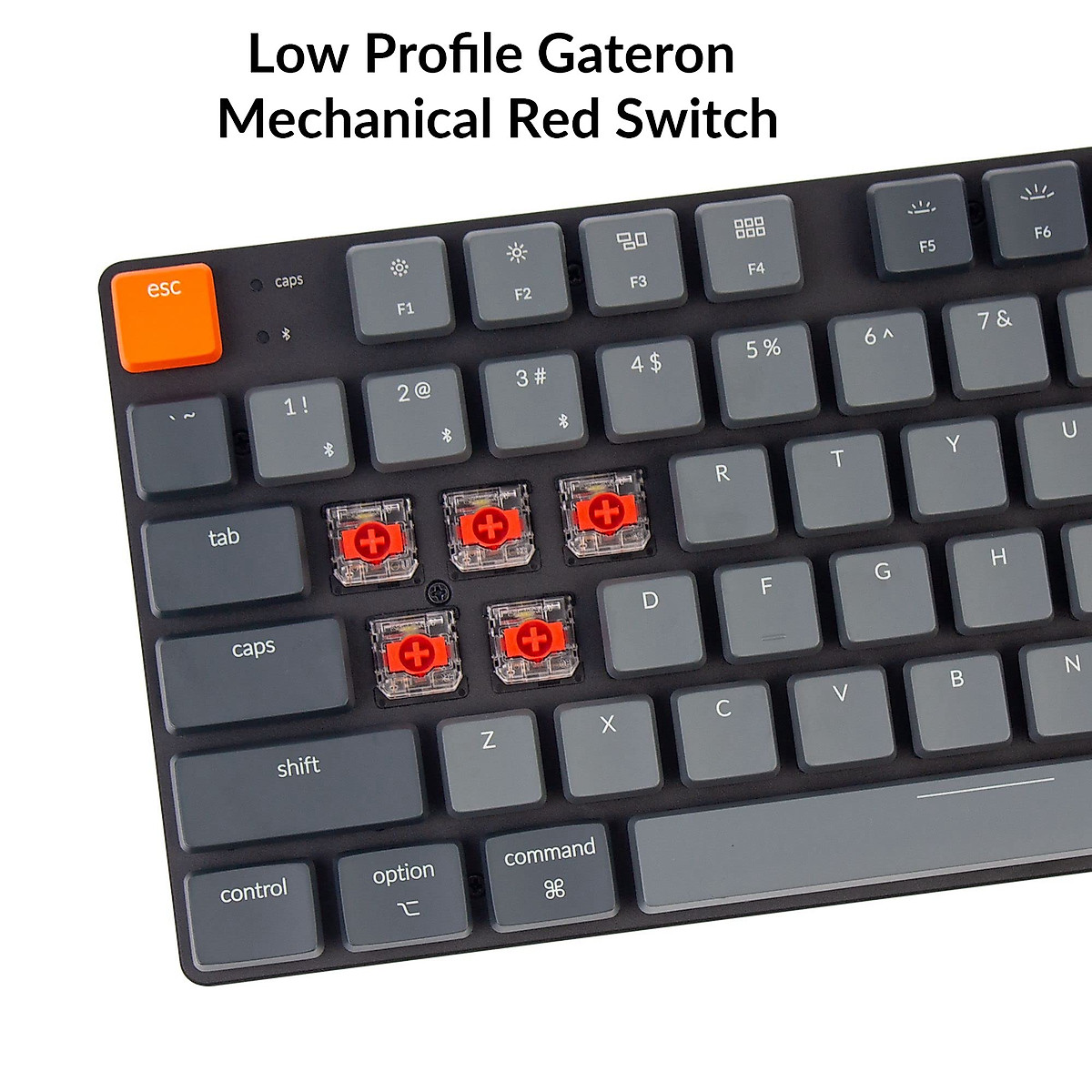 Keychron K1 SE, 87 Keys Ultra-Slim Wireless Bluetooth/USB Wired Mechanical Keyboard with White LED Backlit, Low-Profile Gateron Mechanical Red Switch Compatible with Mac Windows