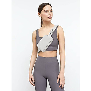 ZOPPEN Fanny Packs for Women Mini Belt Bag, Small Waist Bag Water Proof Fanny Pack Crossbody with Adjustable Strap, Everywhere Belt Bag Dupes for Travel Running Hike Work Out, Grey