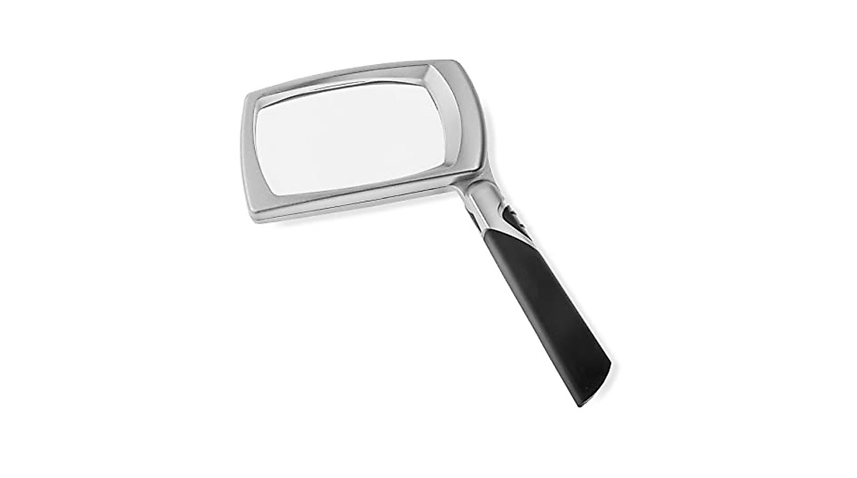 Carson LED 2.5X Rectangular Magnifier with Foldable Handle