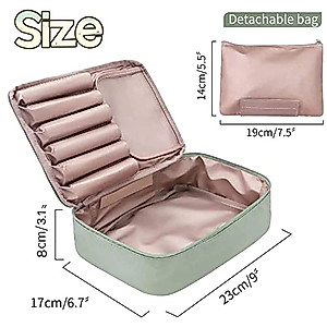 Queboom Travel Makeup Bag Cosmetic Bag Makeup Bag Toiletry bag for women and men (Green)