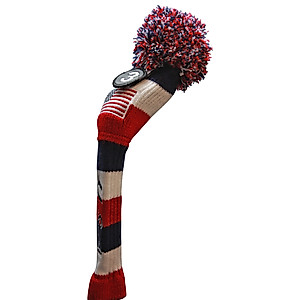 USA Majek #6 Hybrid Golf Pom Pom Knit Rescue Utility Club Head Cover