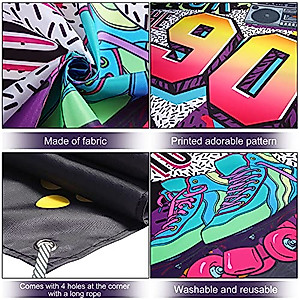 Irenare Back to The 90s Backdrop for Party Decorations 90s Retro Hanging Banner Background for Photography Hip Hop Graffiti Wall Decor Photo Back Props for 90s Themed Birthday Party 73 x 43 Inch