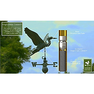 Good Directions Blue Heron Weathervane, Blue Verde Copper, Patina