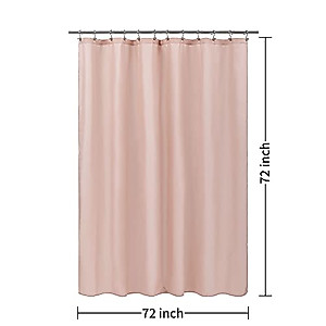 ALYVIA SPRING Pink Shower Curtain Liner Fabric with 3 Magnets - Waterproof Soft Hotel Quality Cloth Shower Curtain for Bathroom, Light-Weight & Machine Washable - Standard Size 72x72, Blush Pink