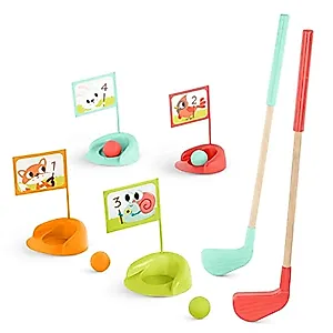 B. toys- Wooden Golf Set- Sports & Outdoors- 15 pc Golf Set for Toddlers with Storage Bag- Pretend Play- 3 Years +