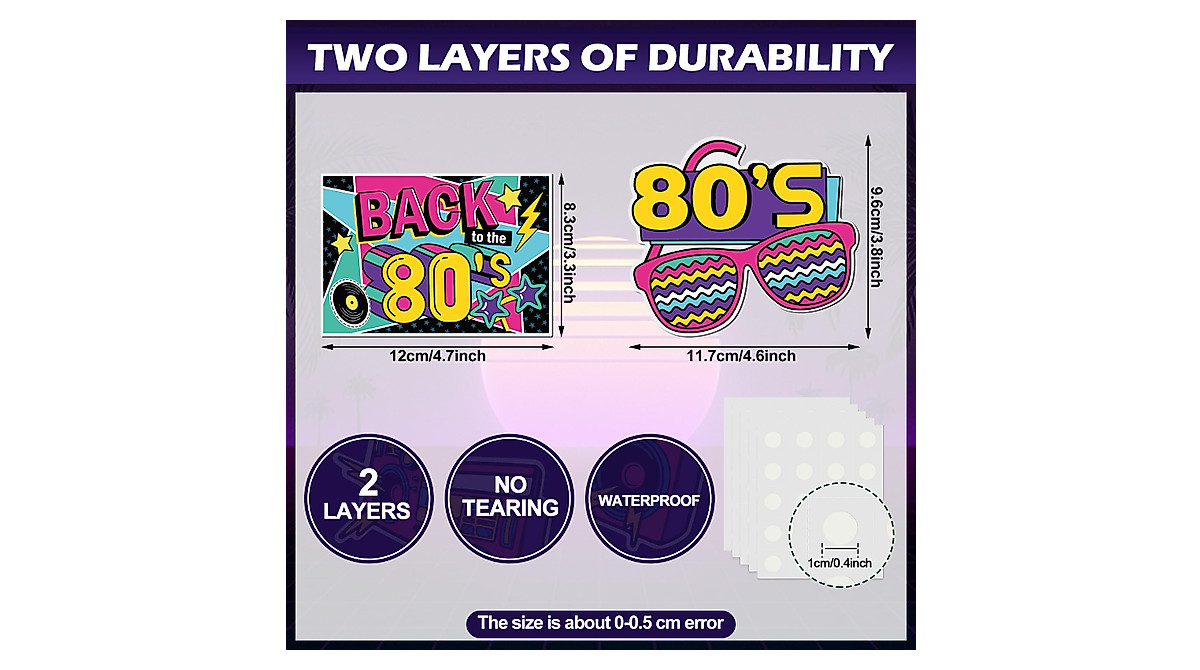 Seajan 60 Pcs 80s Party Decoration Cutouts for Retro Vibe