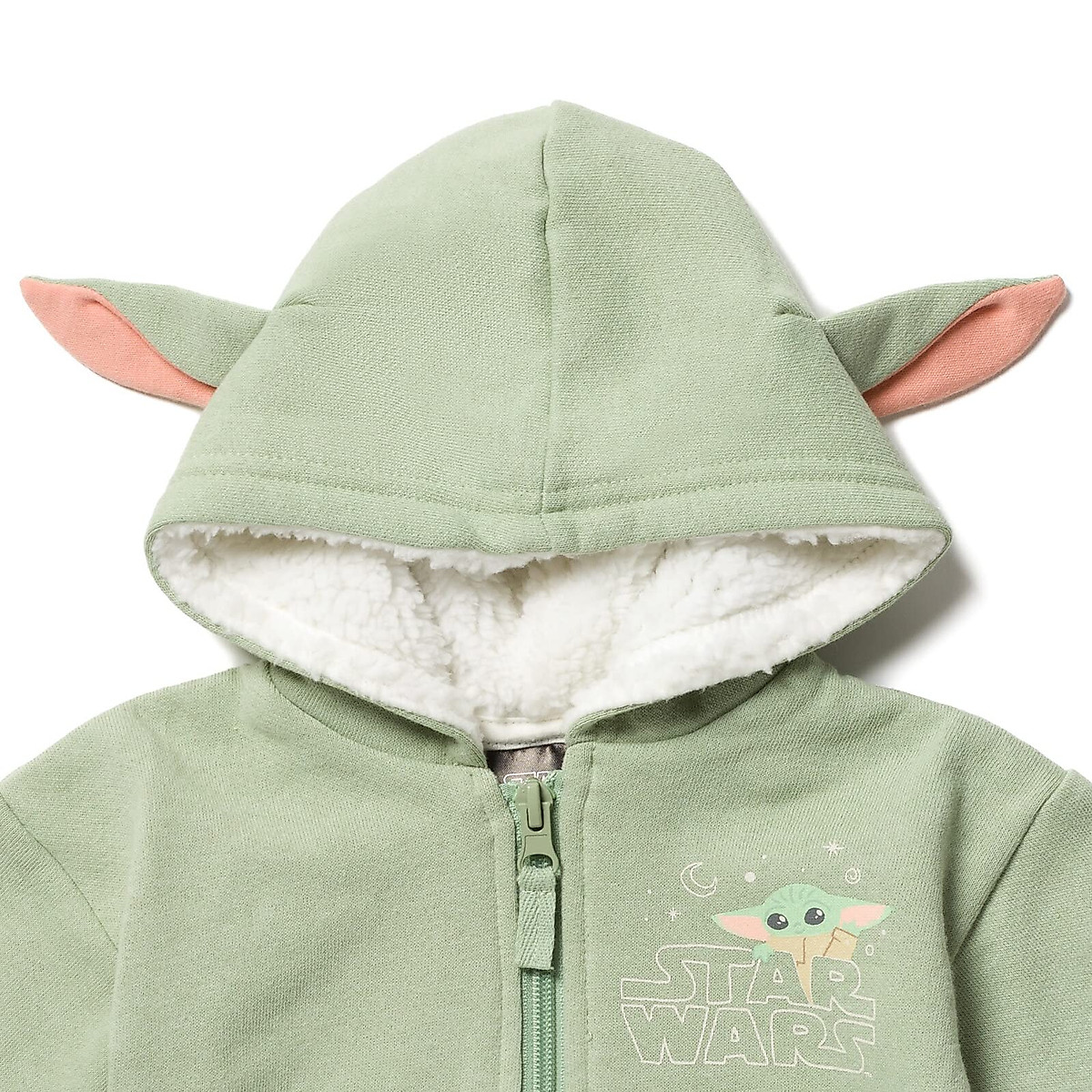 STAR WARS The Mandalorian The Child Infant Baby Boys Fleece Zip Up Hoodie Green 24 Months
