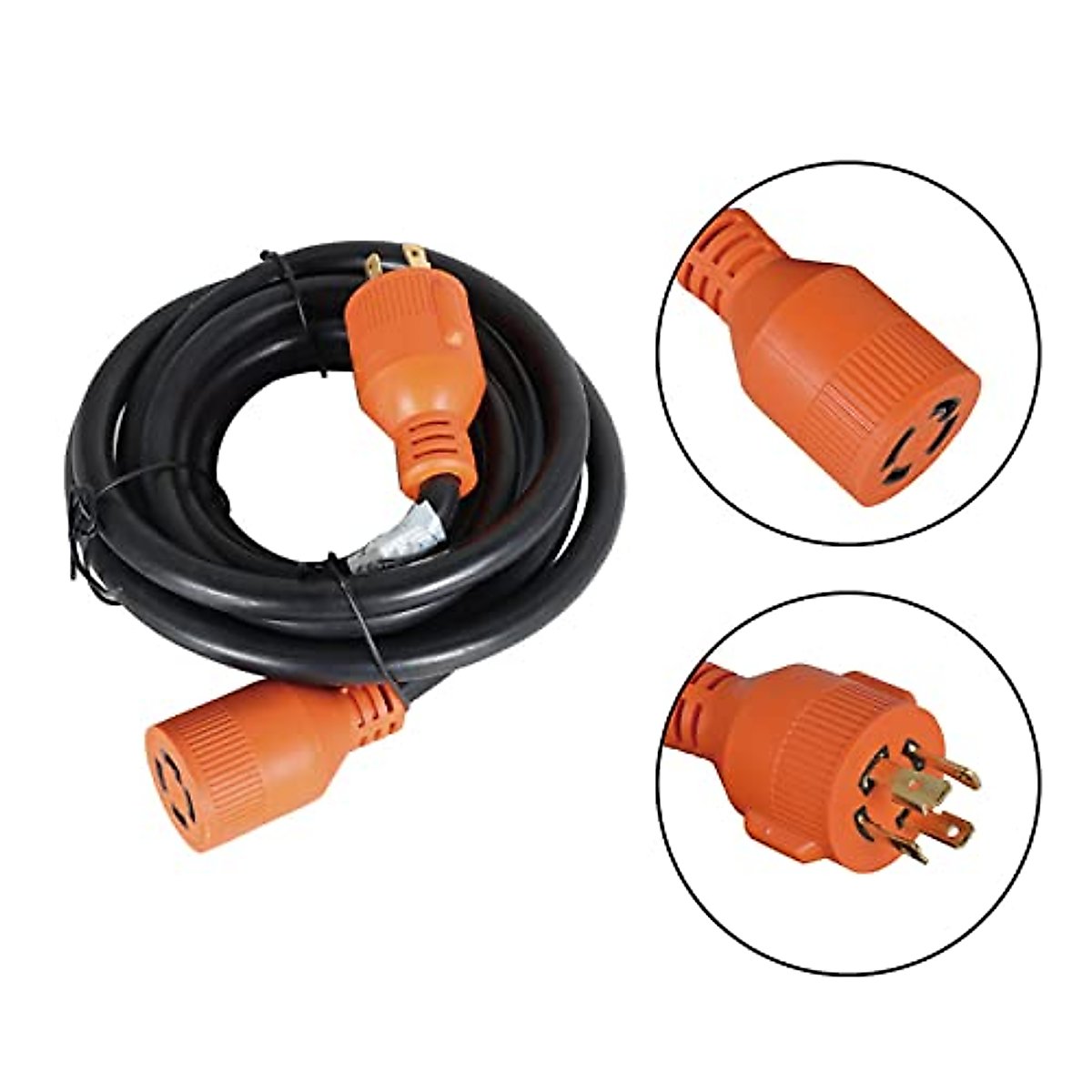 labwork 30A 15FT Generator Extension Cord L14-30P to L14-30R 4 Prong 125/250V Up to 7500W 10 Gauge SJTW Generator Cord