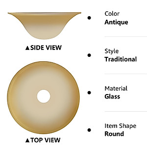 Antique Glass Lamp Shade for Floor lamp, Alabaster Torchiere Lamp Shade Replacement, Floor Lamp Replacement Parts (Antique, 12'')