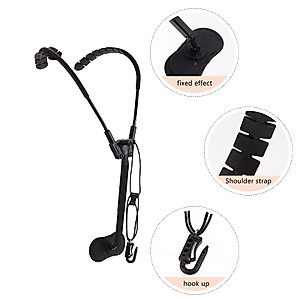 Vaguelly Saxophone Shoulder Harness Comfortable Saxophone Neck Strap Hook Aluminum Metal Sax Holder Sax Strap for Saxophone Alto Sax Soprano Clarinet, Black