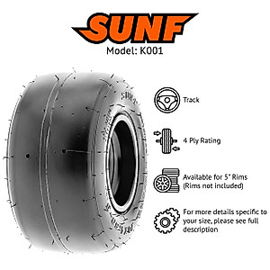 SunF Go-Kart & Kart-Racer Slick Tire 11x7.10-5, 4-Ply, Smooth Tread, Tubeless, Rim(s) NOT included