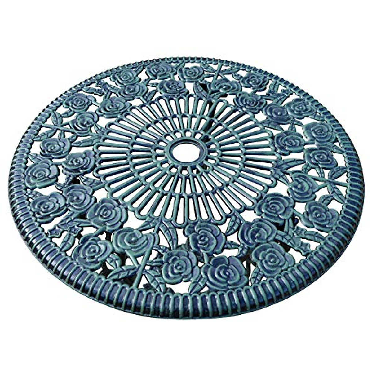 Oakland Living Cast Aluminum Conversation Metal Antique 3 Piece Patio Rose Bistro Set, Verdi Green