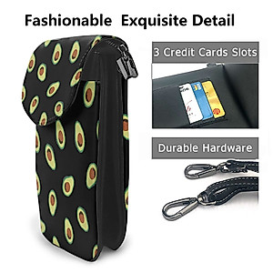 Crossbody Bag Cell Phone Purse Avocado Repeating Pattern Wallet Travel Passport Bag Crossbody for Women Girls Ladies Dat