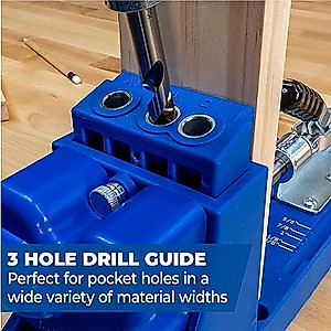 Kreg K4 Pocket Hole Jig - Adjustable, Versatile Jig for Strong Joints - Create Perfect, Rock-Solid Joints - Easily Adjustable Drill Guides - For Materials 1/2" to 1 1/2" Thick