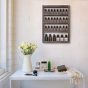 OYEAL Wall Mount Essential Oil Storage Organizers 4 Tier Nail Polish Rack Holder Wood Floating Shelves for Bottles Storage and Display Shelf