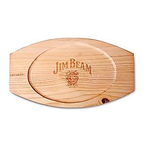 Jim Beam JB0159, Heavy Duty Construction, Pre Seasoned Cast Iron Skillet with Wooden Base and Mitt, Black,Small