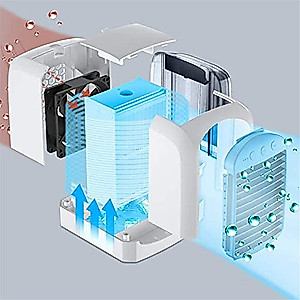 XXY216 Breeze Maxx Air Cooler,Personal Space Mini Evaporative Air Cooler,Portable 3-in-1 Air Cooling Purification Humidifier-for Camping/Home/Office (Grey)