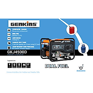 Genkins 4500 Watt Dual Fuel Generator Propane & Gas