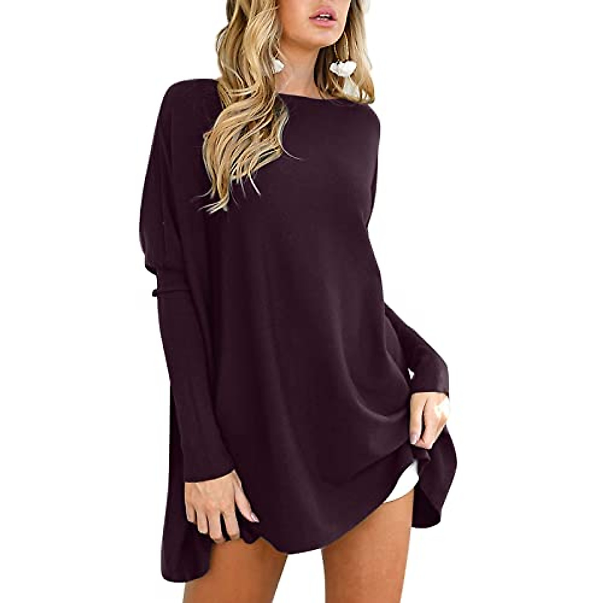 Stretch Tee Shirts Women Oversized T Shirts for Women Tunic Tops to Wear with Leggings Long Sleeve Fall Sweaters Dressy
