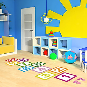 SH-RuiDu Stickers Number Footprint Stickers Hopscotch Floor Sticker for Kids Room Classroom Nursery Decor