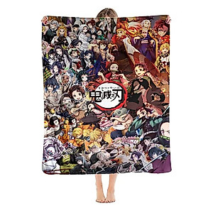 Classic Japan Anime Characters Blankets Flannel Fleece Warm Soft Throw Blanket for Couch Sofa Bed Living Room All Season Decor Gift