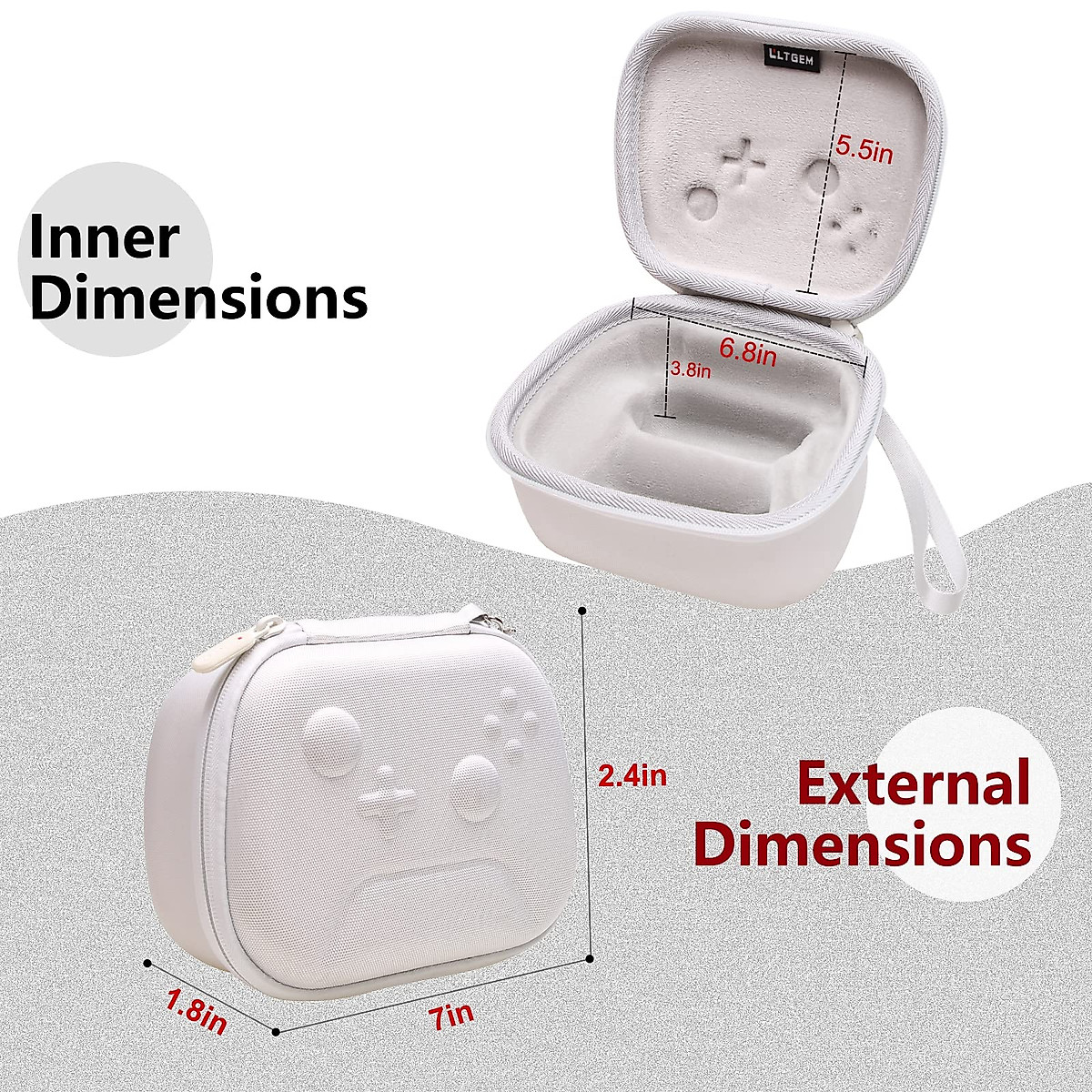 LTGEM EVA case for 8Bitdo Ultimate Bluetooth Controller with Charging Dock (White) - Travel