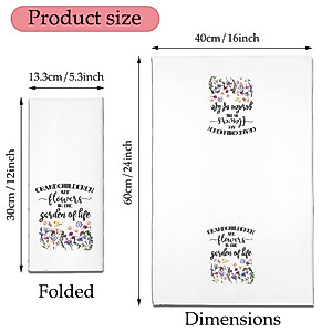 Hafhue Grandchildren are Flowers in The Garden of Life Funny Kitchen Towel Gifts for Women Sisters Friends Mom Aunts Grandmama, Housewarming Gift New Home Gift for Women Neighbors, Grandmama Gifts