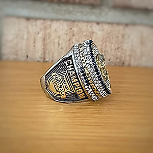 2022 Massive Fantasy Football Championship Trophy Ring | Gold Silver Tone Plated Award for Fantasy Football League Winner (11)
