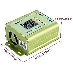 MPPT Solar Charge Controller, Solar Panel Regulator Charge Controller(100W-600W) Aluminum Alloy LCD Display Solar Controller MPT-7210A for Home Industry Boat Car