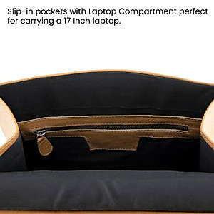 Handmade World Vintage Full Grain 20 Inch Leather Laptop Backpack Casual Bookbag Daypack Camping Travel Rucksack Knapsack (Camel Brown)