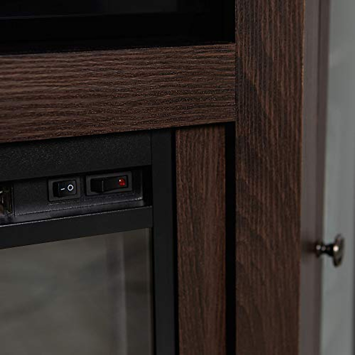 Walker Edison Alcott Classic Glass Door Fireplace Corner Entertainment Center TV Stand for TVs up to 55 Inches, 48 Inch, Espresso