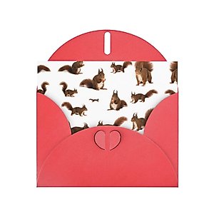 MQGMZ Cute Squirrels Print Holiday Greeting Cards Blank Note Cards With Envelopes For All Occasions Birthdays