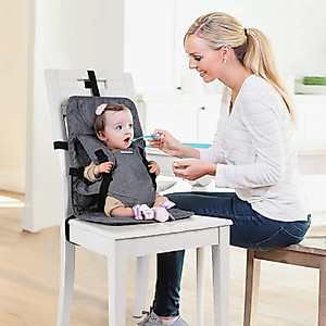 Travel Harness Seat Fabric Foldable Baby Seat with Safety Extension Belt(contact shop) Washable Harness Chair for Infant Feeding|Toddler Travel High Chair Seat Sack|Parent Pouch Baby Travel Essential