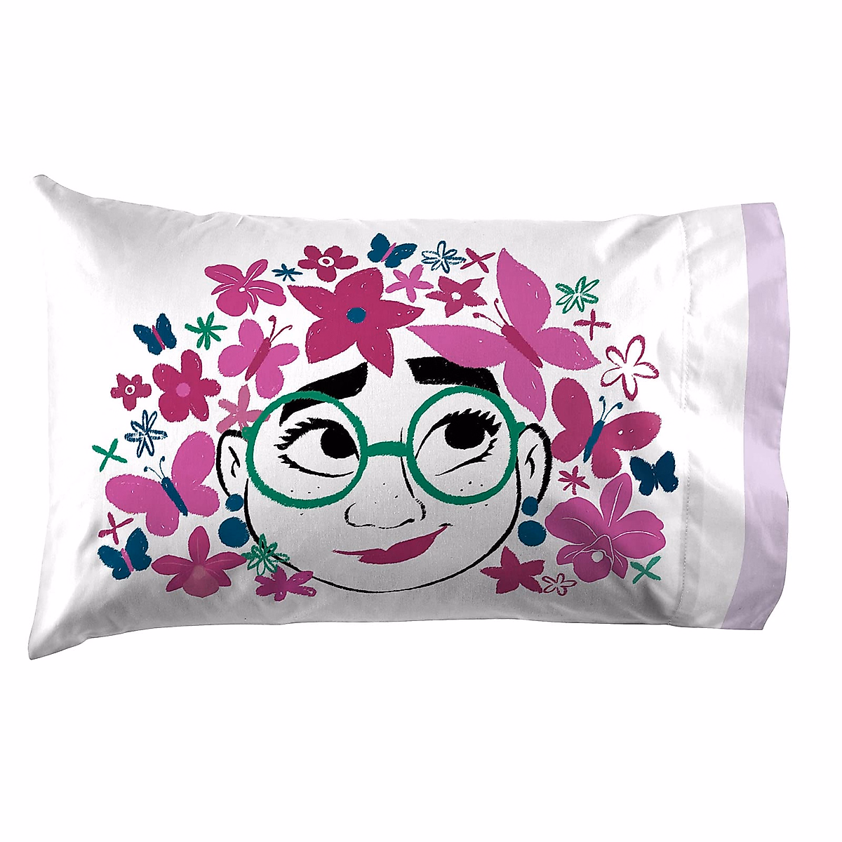 Disney Encanto The Magical Madrigal Sisters 1 Single Reversible Pillowcase - Double-Sided Kids Super Soft Bedding (Official Disney Product)