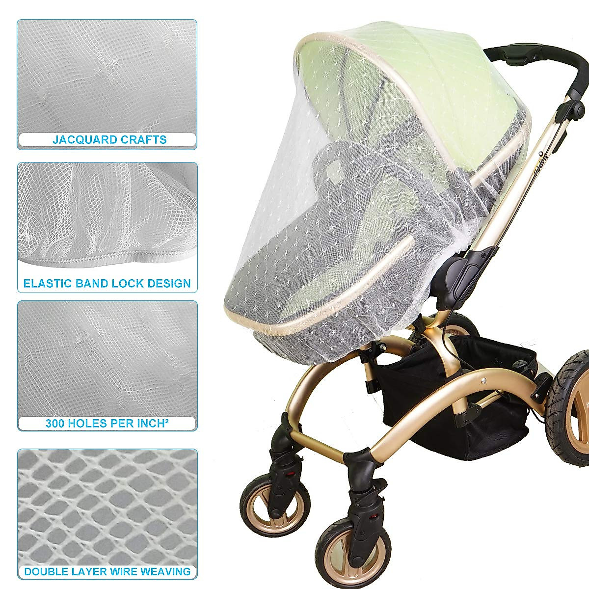 Mosquito Net for Baby Stroller | Bug Net for Infant Carriers Car Seats Cradles, Crib, Pack and Play, Bassinet, Playpen | Premium Infant Protection net for Summer Infant, Graco, Baby Jogger, Chicco