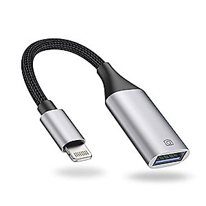IVSHOWCO Lightning to USB Adapter [Apple MFi Certified], USB Camera Adapter for iPhone, iOS OTG Cable Adapter, Supports USB Flash Drive, Card Reader, Mouse, Keyboard