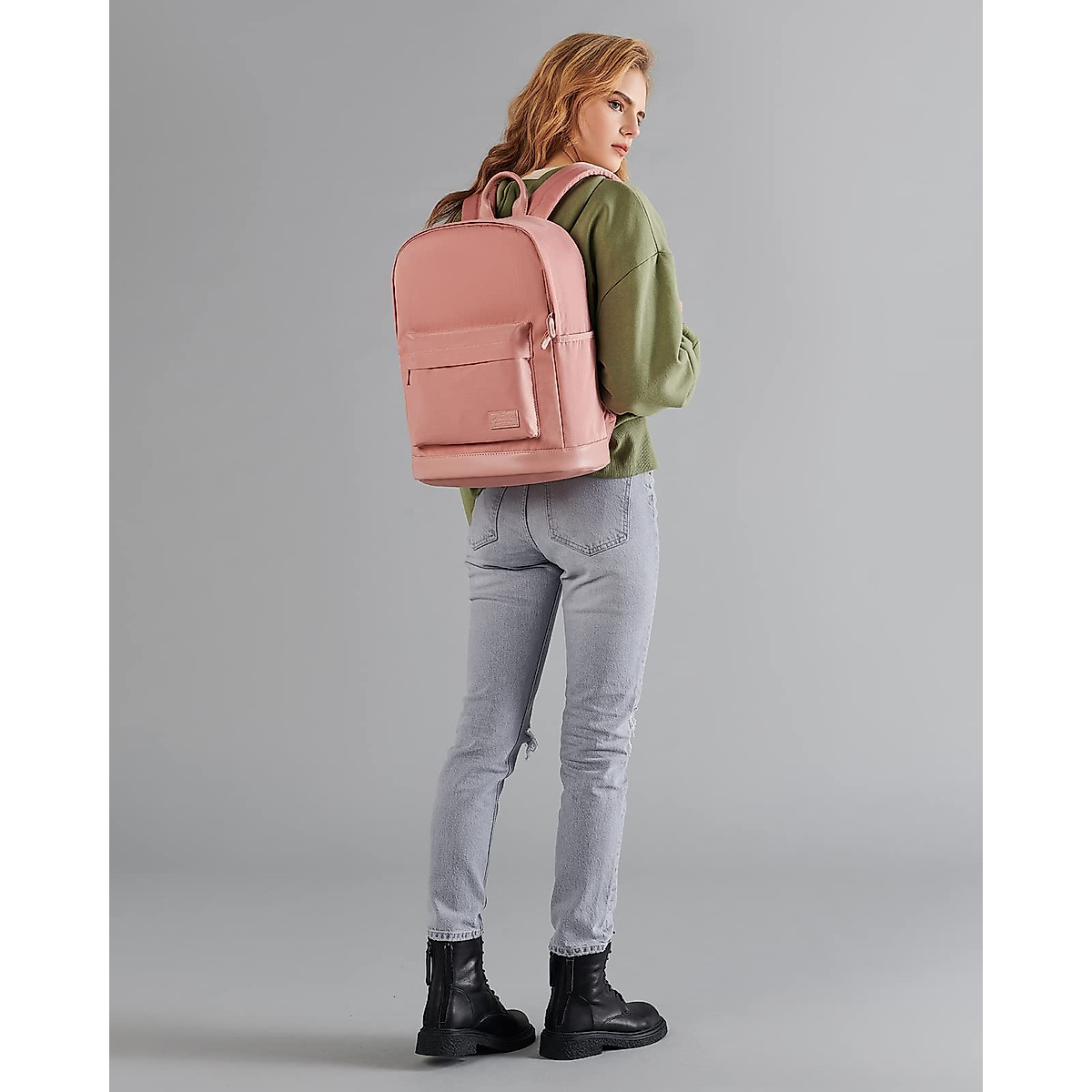 HotStyle Casual Daypack Backpack for Tween & Teen Girls, Multipurpose Middle School Bag Bookbag, Dome Top, Plain, Rose Gold