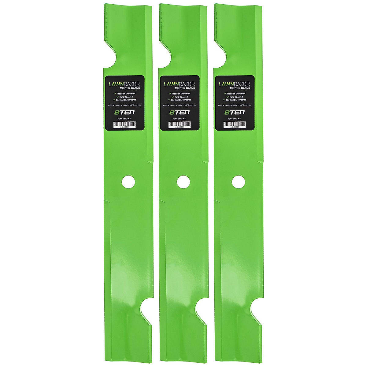 8TEN LawnRAZOR Mower Blade Set for Scag 482878 481707 481711 Exmark 1-633482 539100341 (Medium Lift) 3 Pack