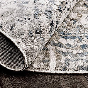 Home Dynamix Melrose Audrey Area Rug, 7'10" Round, Ivory/Blue