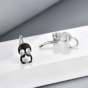 YAFEINI Penguin Gifts for Women Girls Sterling Silver Penguin Earrings Cute Penguin Jewelry for Penguin Lovers