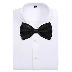 AVANTMEN Men's Bowties Formal Satin Solid - 12 Pack Bow Ties Pre-tied Adjustable Ties for Men Many Colors Option in bulk